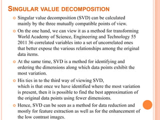 Satellite image contrast enhancement using discrete wavelet transform | PPTX
