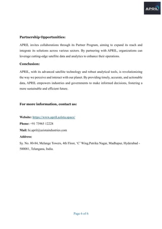 Satellite Image Data Analytics from APRIL | PDF