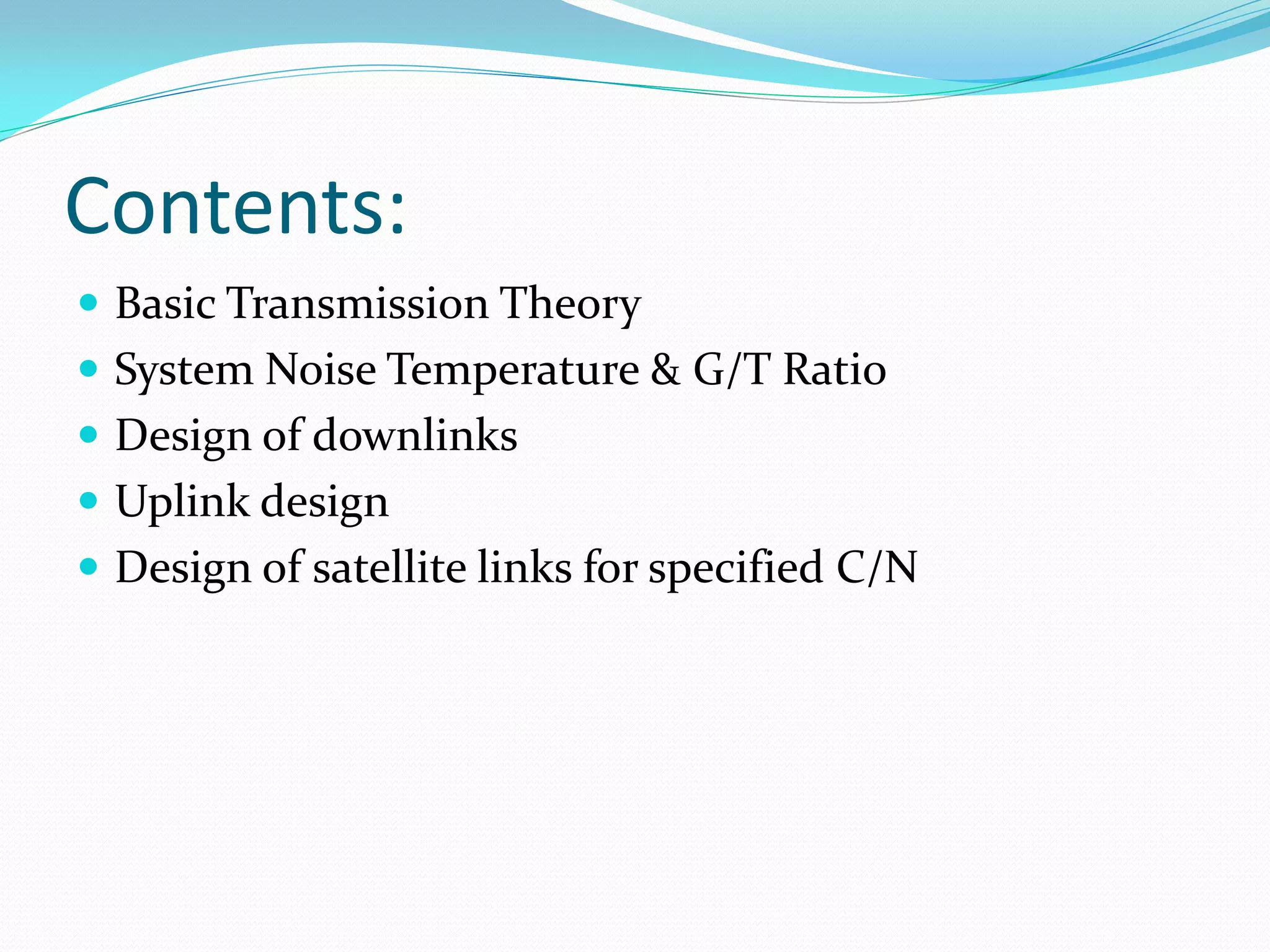 Satellite link design | PDF