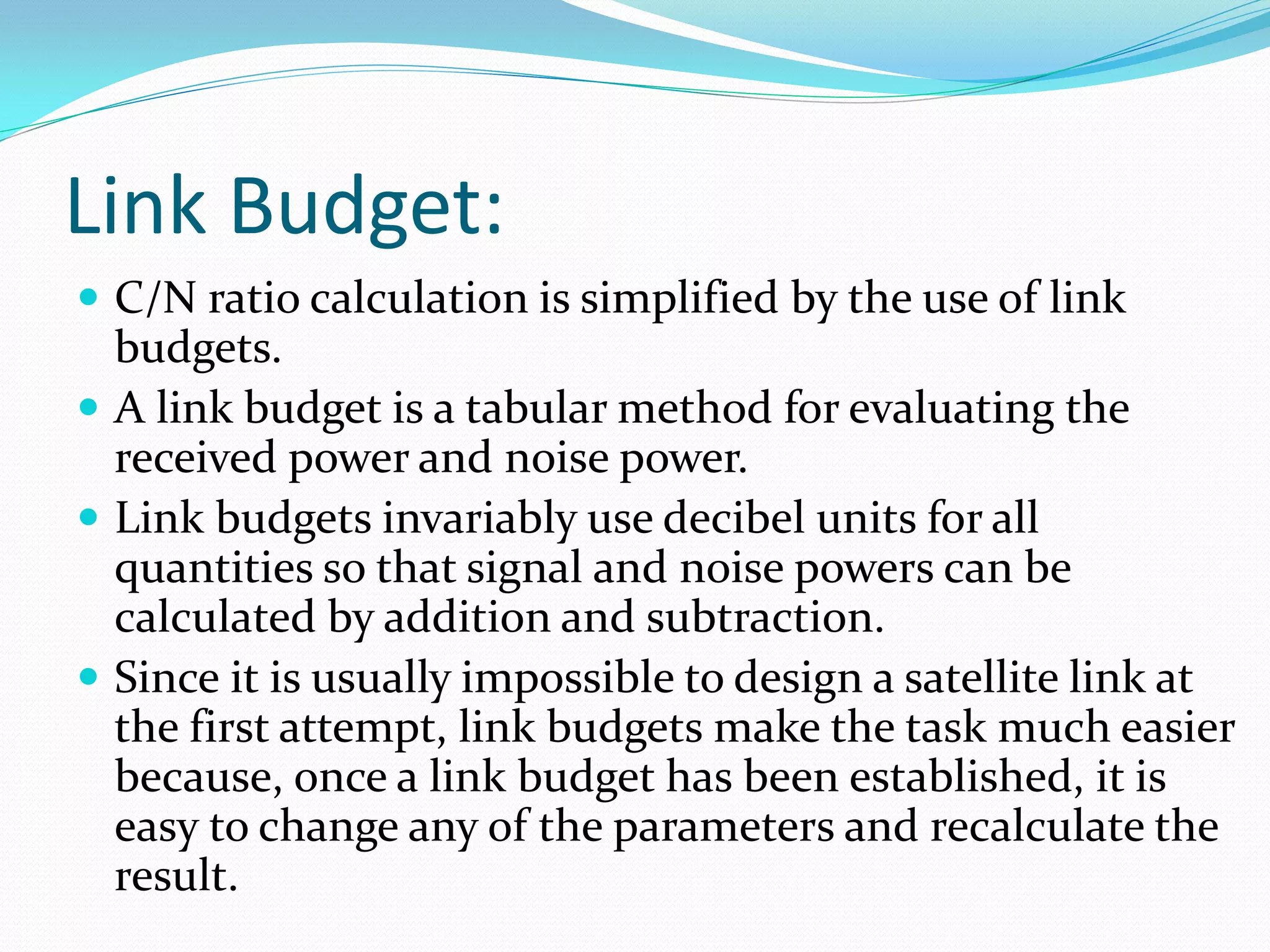Satellite link design | PDF