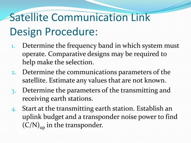 Satellite link design | PDF