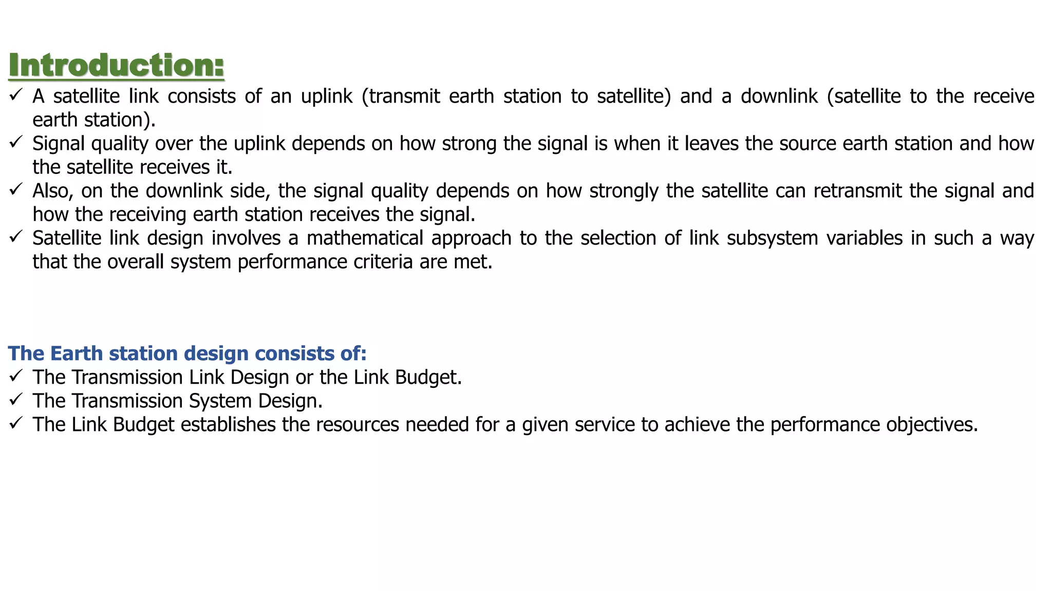 Satellite link design | PDF