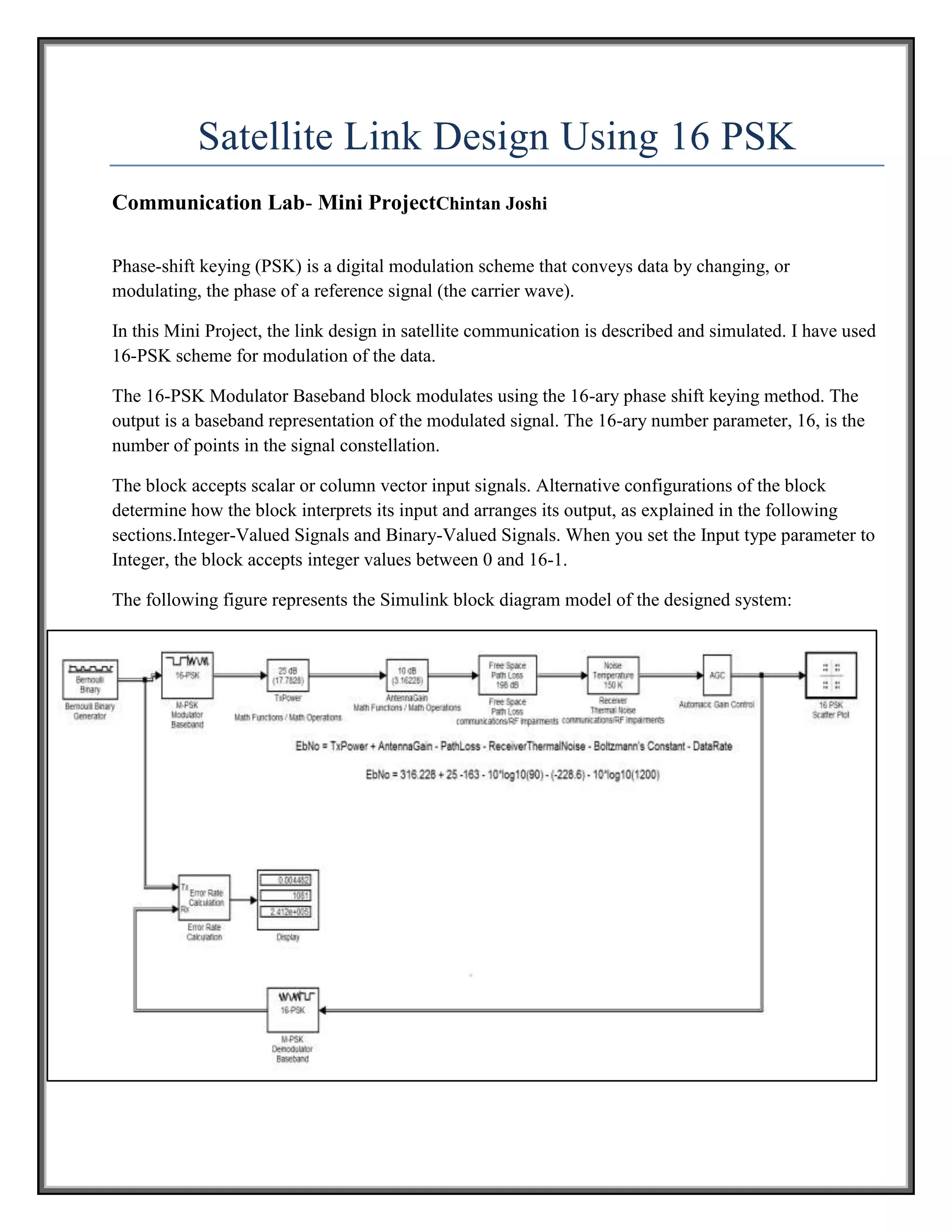 Satellite Link Using 16 Psk Pdf