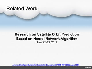 Satellite orbit prediction based on recurrent neural network using two line elements | PPT