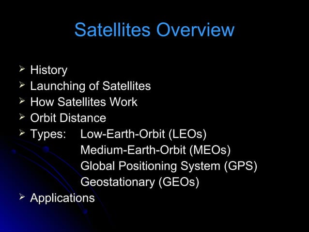Satellites presentation | PPT | Geography | Science