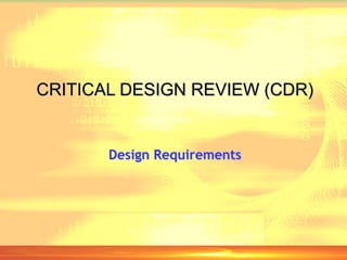 satellite system design in critical design review phase | PPT
