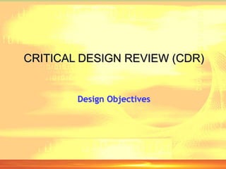satellite system design in critical design review phase | PPT