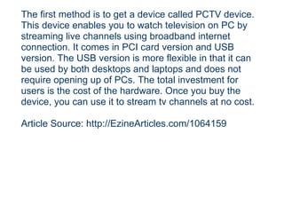 Satellite tv software laptop | PPT