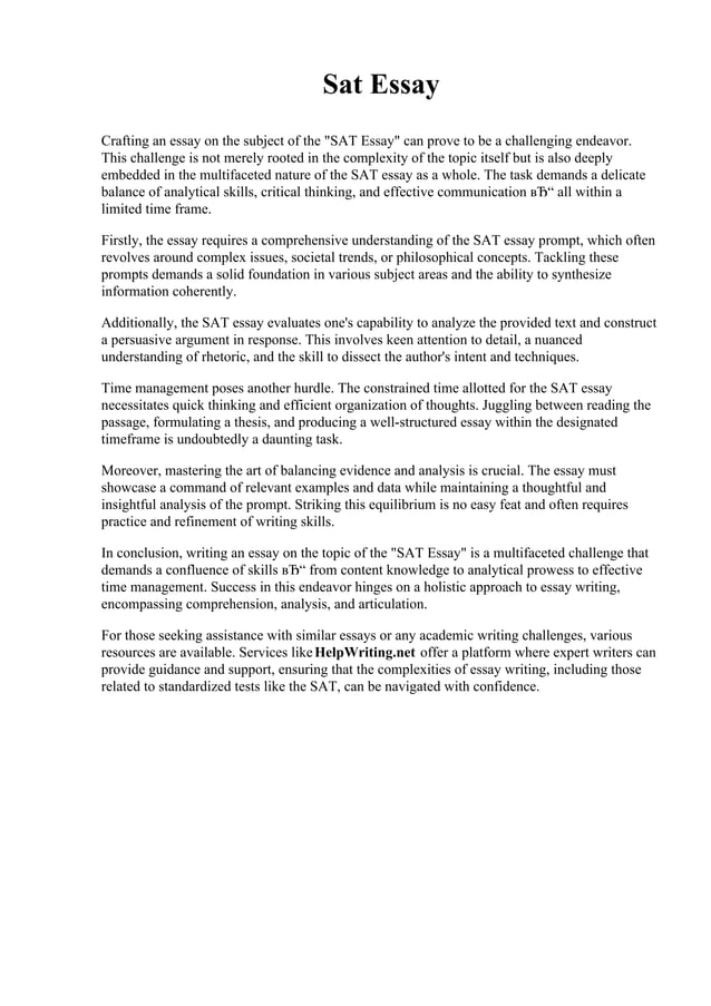 Sat Essay.pdf | Standardized Testing | Educational Assessment