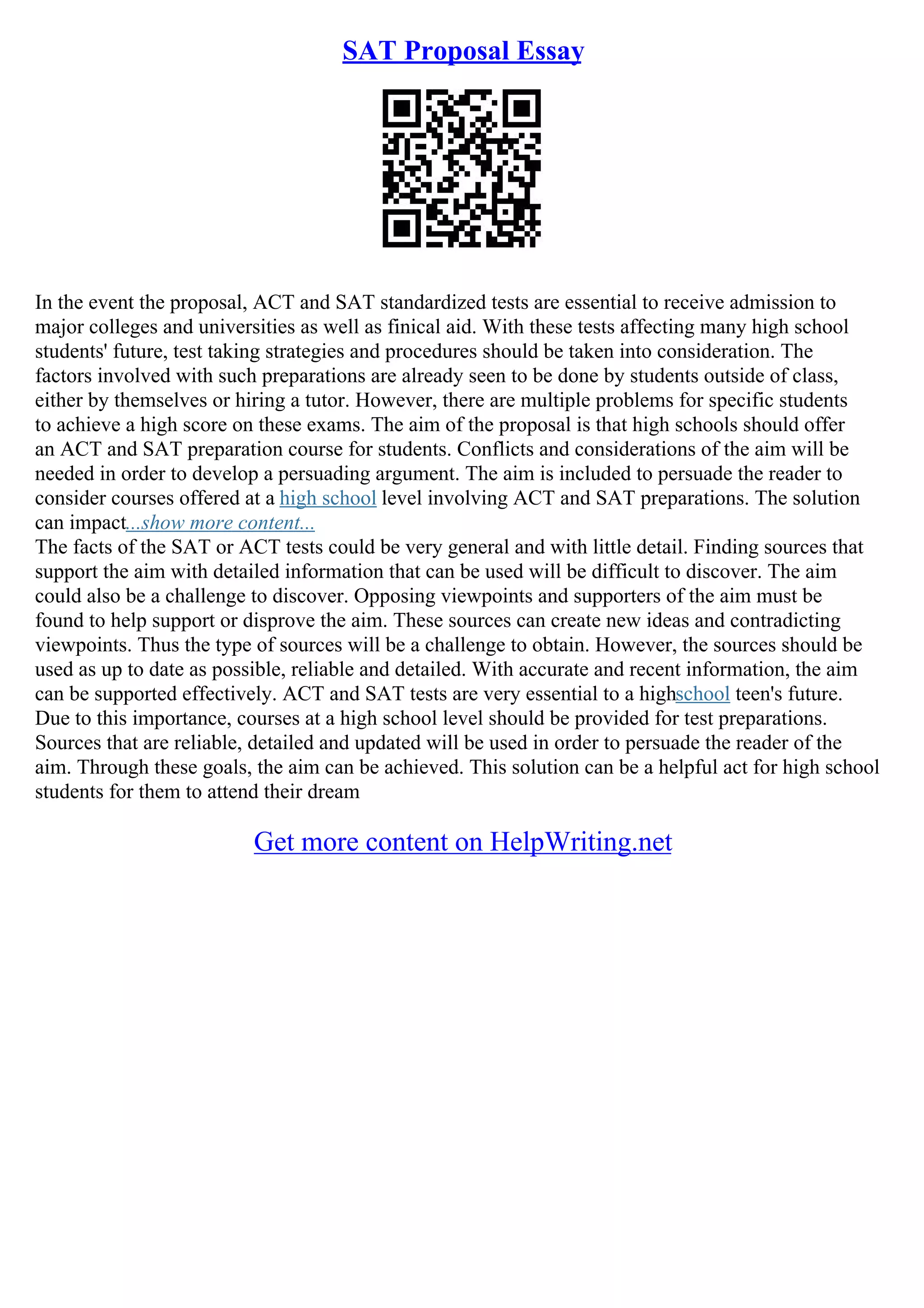 Sat Essay Practice Questions | PDF | Standardized Testing | Educational ...