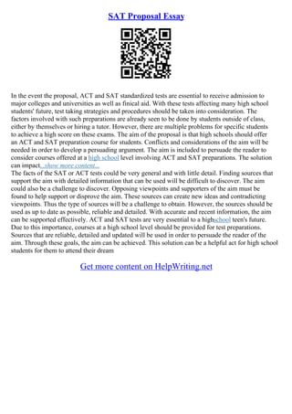 Sat Essay Practice Questions | PDF | Standardized Testing | Educational ...