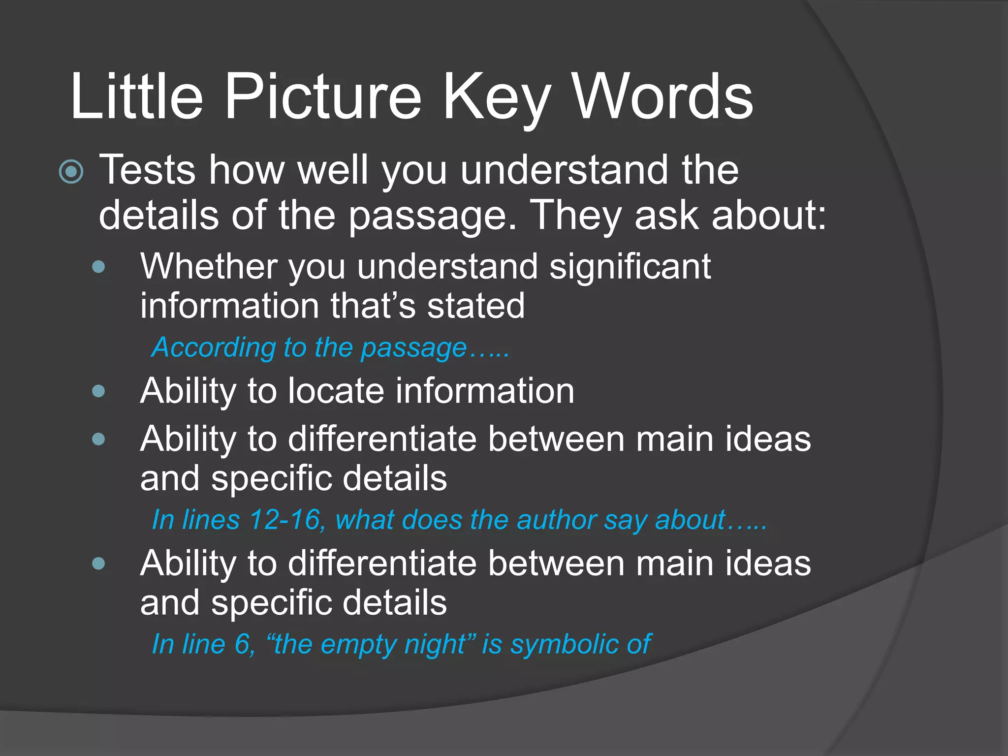Sat Exam Reading Strategies Short Passages | PPTX