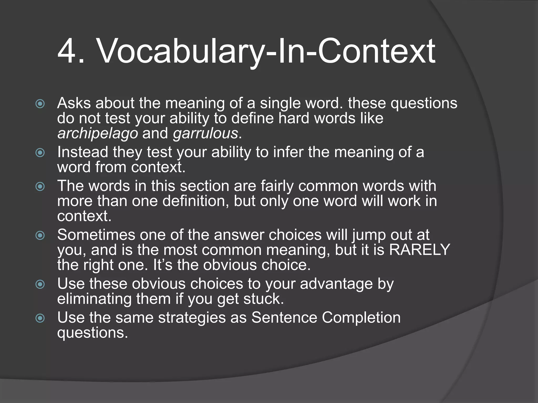 Sat Exam Reading Strategies Short Passages | PPTX