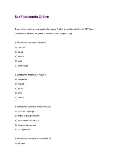 Sat Flashcards Online | PDF