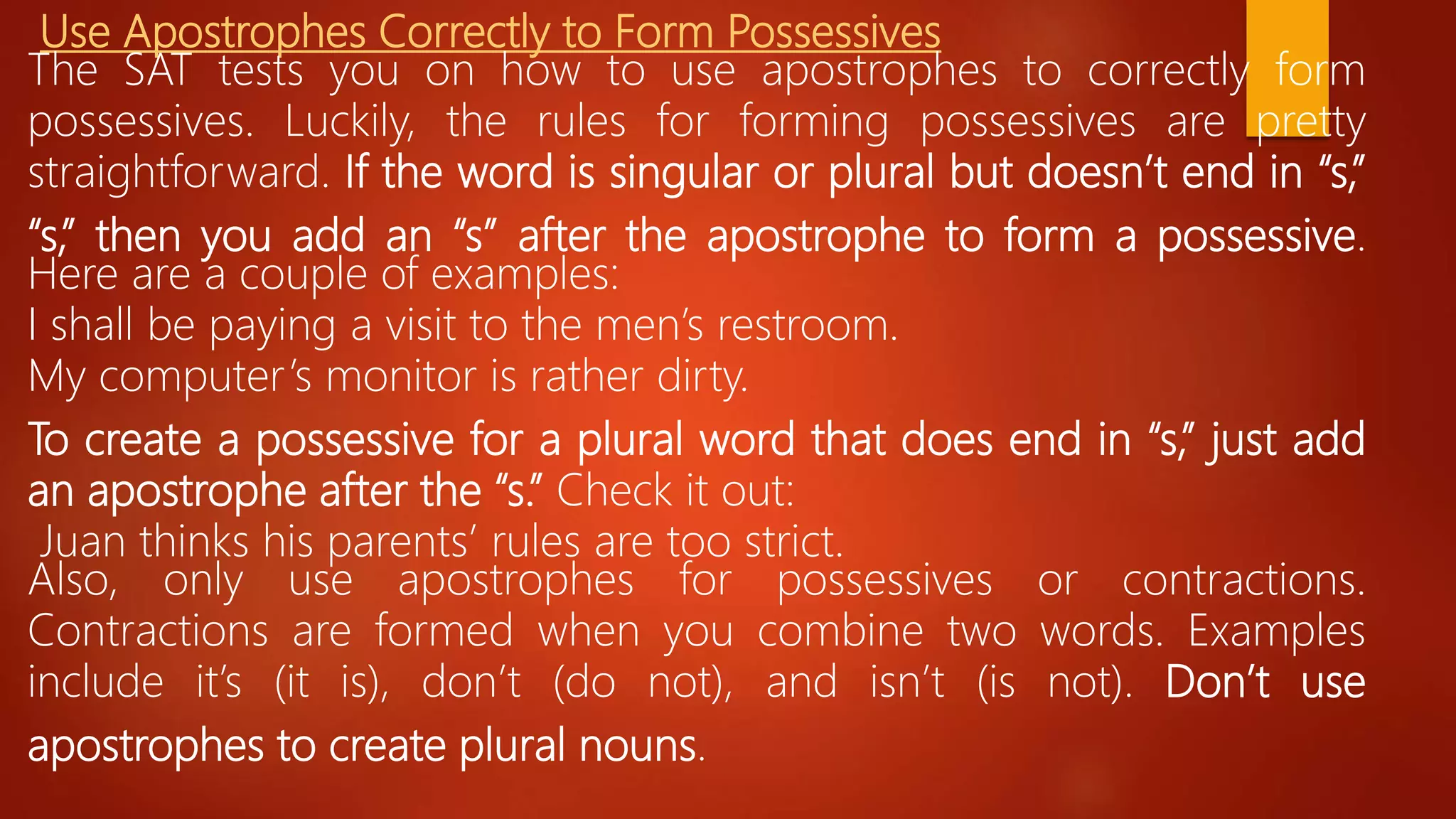 SAT Grammar Rules | PPTX