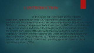 resource security and protection in distributed system | PPTX | Operating Systems | Computer ...