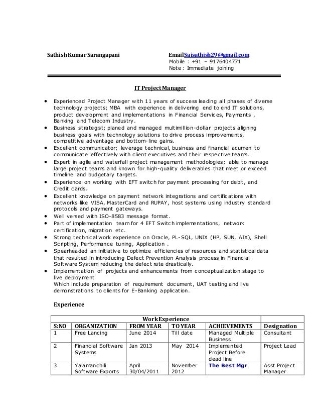 Sathish Resume