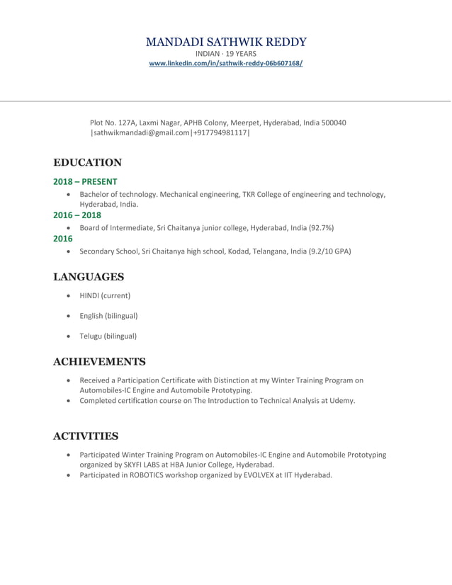 Sathwik-resume | PDF