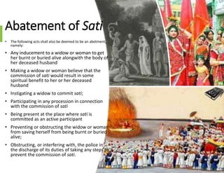 Origin and History of Sati | Indian Sati Regulation Act 1829 | Sati ...