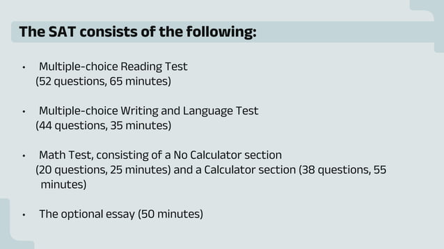 SAT Introduction.pptx | Standardized Testing | Educational Assessment