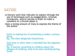 Satire | PPT | Comedy | Genres