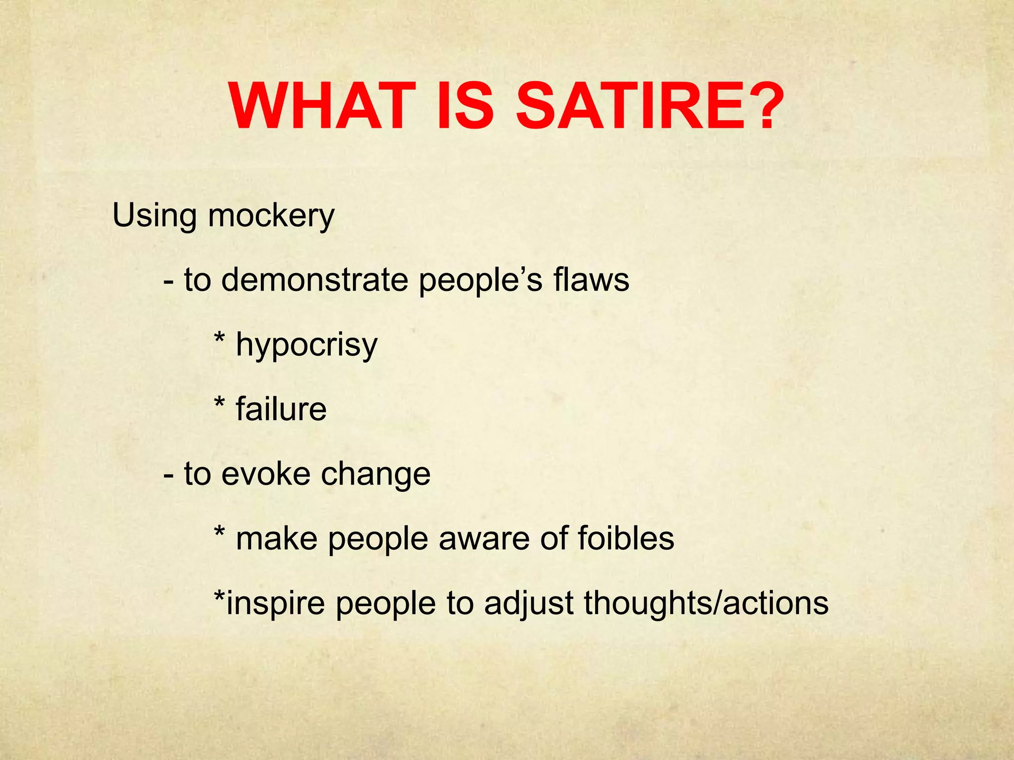 Techniques of Satire | PPTX