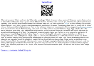 Satire And Comedy | PPT