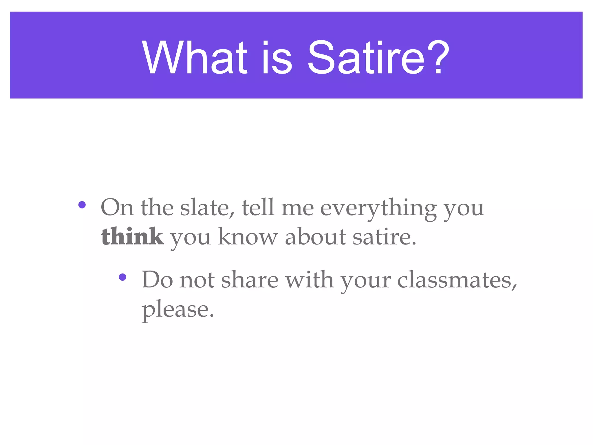 Satire introduction | PPT