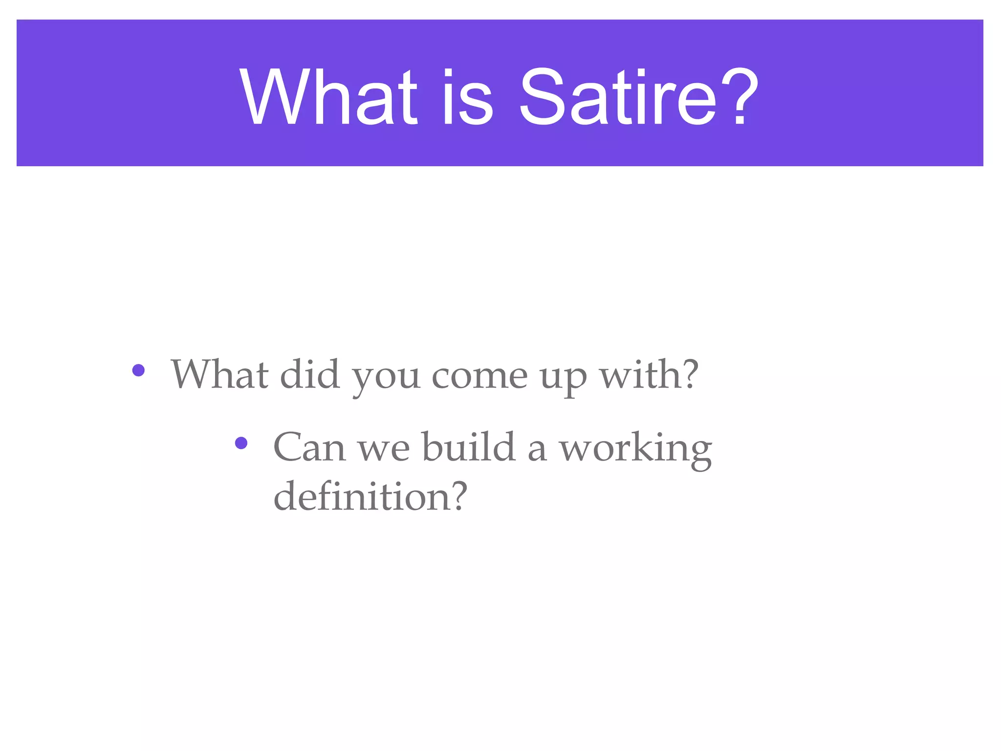 Satire introduction | PPT