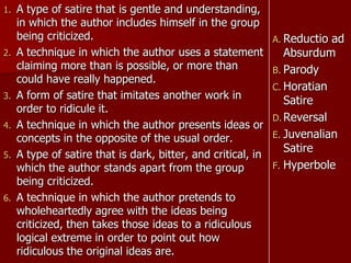 Satire notes day 1 | PPT