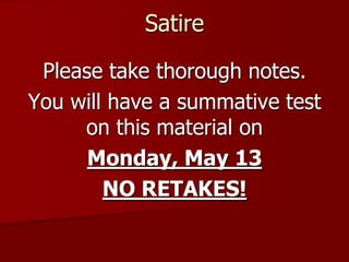 Satire notes day 1 | PPT