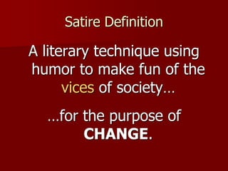 Satire notes day 1 | PPT