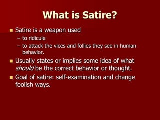 Satire notes day 1 | PPT