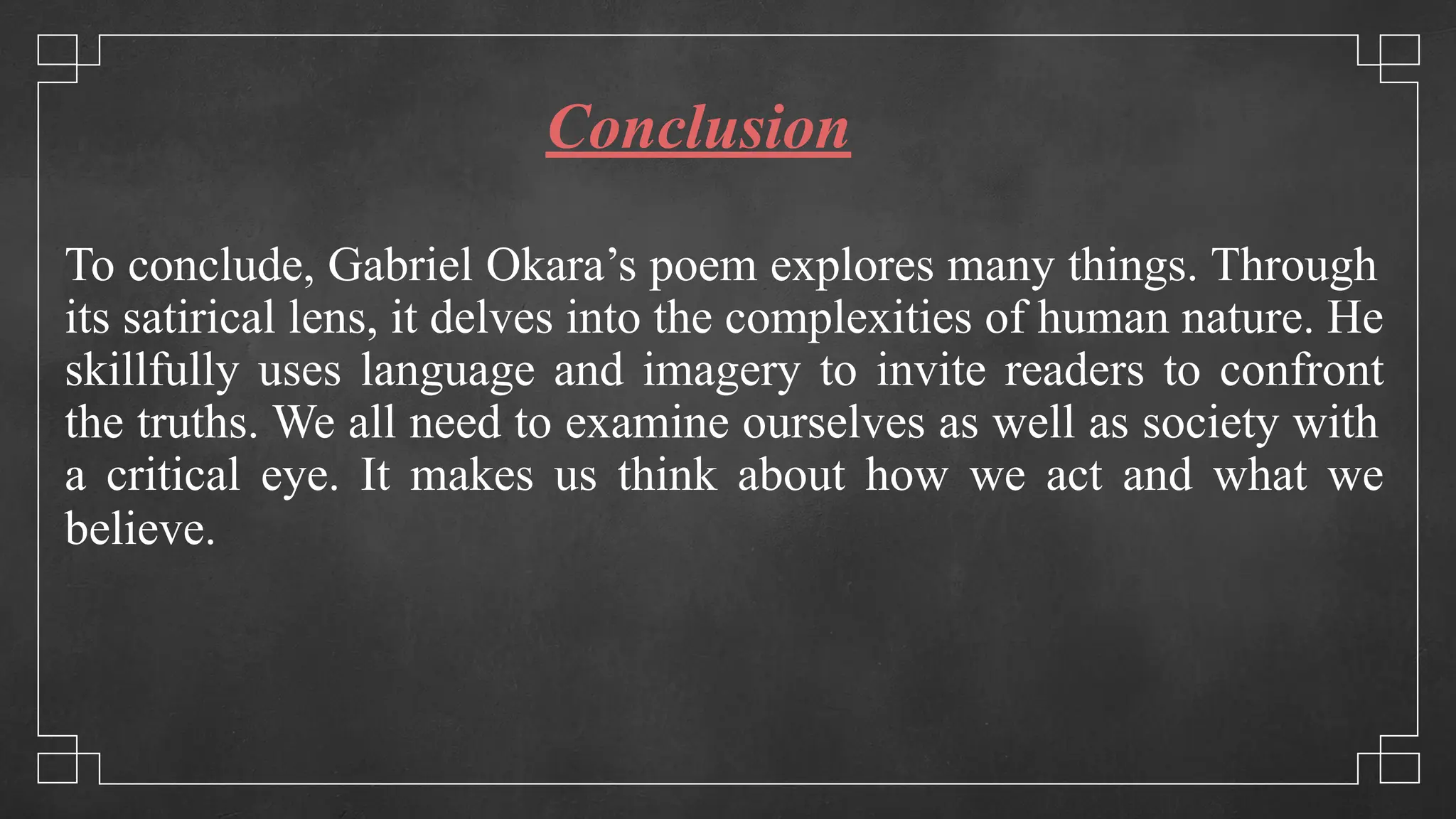 Satirical Depths - A Study of Gabriel Okara's Poem - 'You Laughed and ...