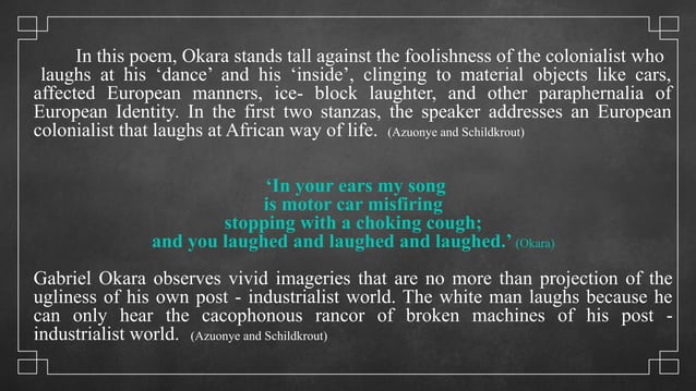 Satirical Depths - A Study of Gabriel Okara's Poem - 'You Laughed and ...