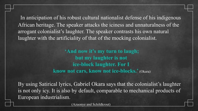 Satirical Depths - A Study of Gabriel Okara's Poem - 'You Laughed and ...