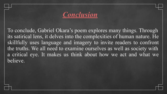 Satirical Depths - A Study of Gabriel Okara's Poem - 'You Laughed and Laughed and Laughed ...