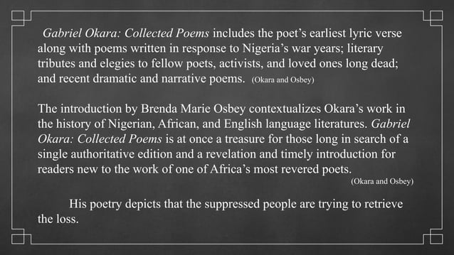 Satirical Depths - A Study of Gabriel Okara's Poem - 'You Laughed and ...