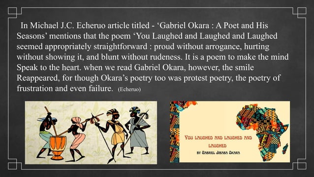 Satirical Depths - A Study of Gabriel Okara's Poem - 'You Laughed and ...