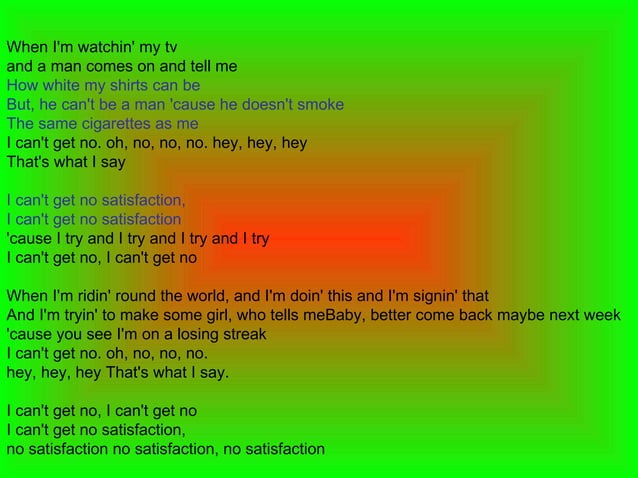 Satisfaction - Rolling Stones | PPT