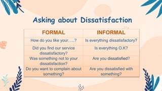 Expressing Satisfaction and Dissatisfaction | PPT