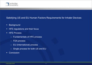 Satisfying us and eu human factors requirements for inhaler devices | PPTX