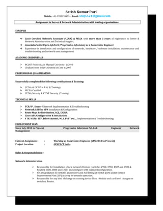 Satish resume | DOC