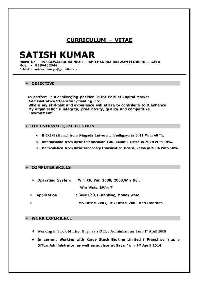 Satish resume | PDF