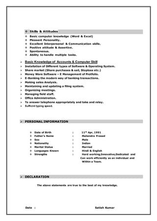Satish resume | PDF