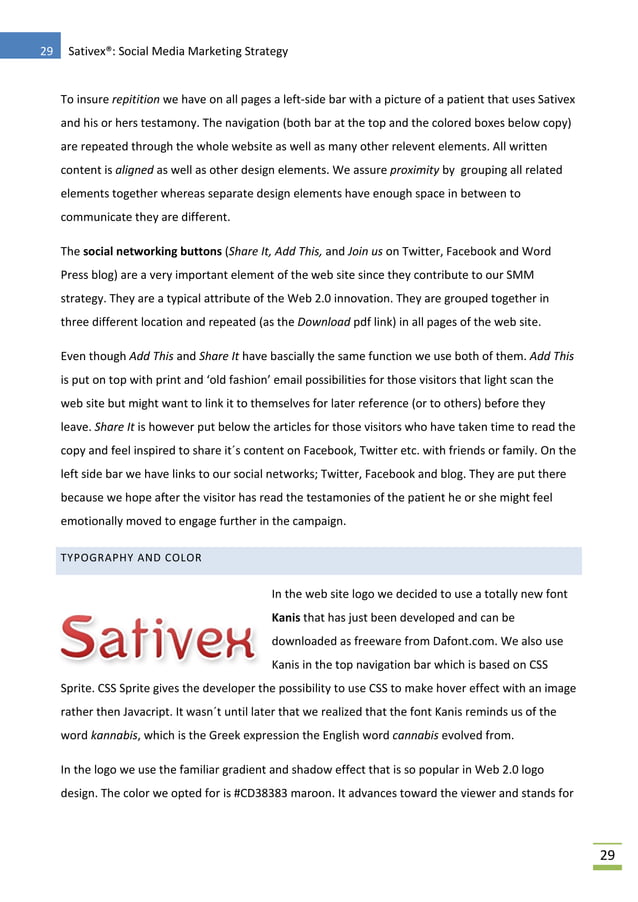 Sativex: Social Media Strategy | PDF