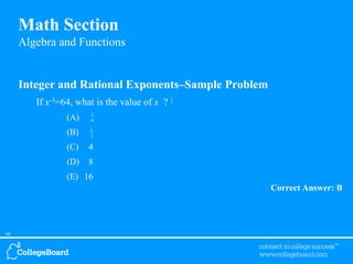 Sat math overview from college board | PPTX | Standardized Testing ...