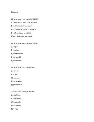 Sat Math Vocab | PDF