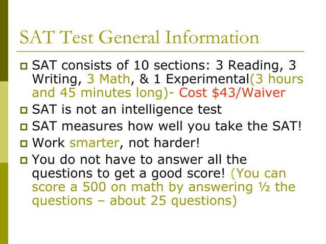 Sat math workshop | PPTX | Standardized Testing | Educational Assessment
