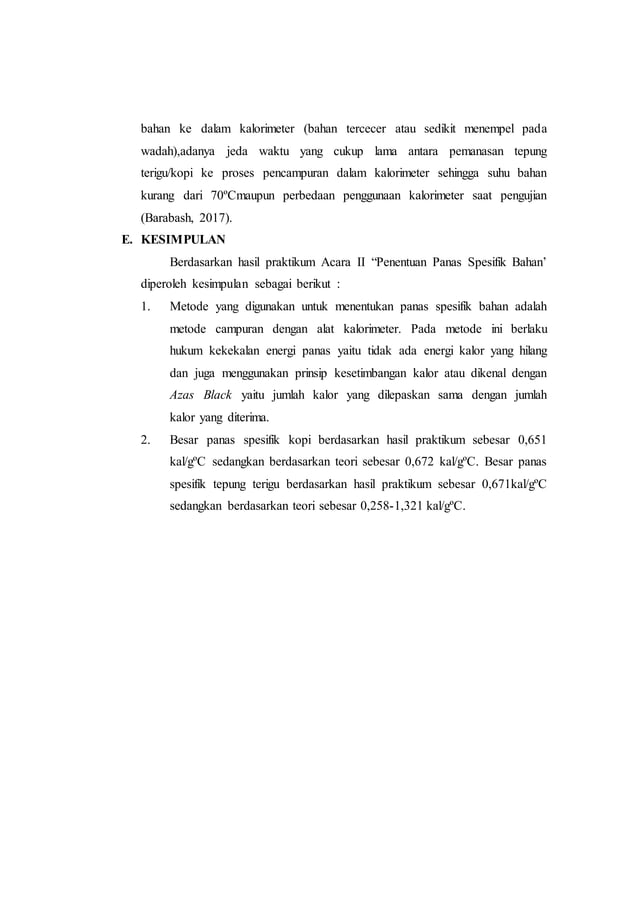 Satop acara 2 penentuan panas spesifik bahan | DOCX